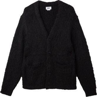 Obey Homme, Pulls, Noir, Taille: L Cardigan Noir avec Fermeture à Boutons