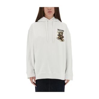 Moschino Teddy Print Hoodie - - Sweatshirts & Hoodies - Damen - Wei&szlig; - XS