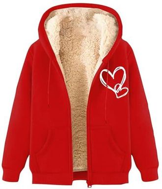 Generic Manteaux dhiver pour femmes grande taille Manteau en laine dagneau épais chaud couleur unie à capuche grande taille manteaux élégants grande taille, R