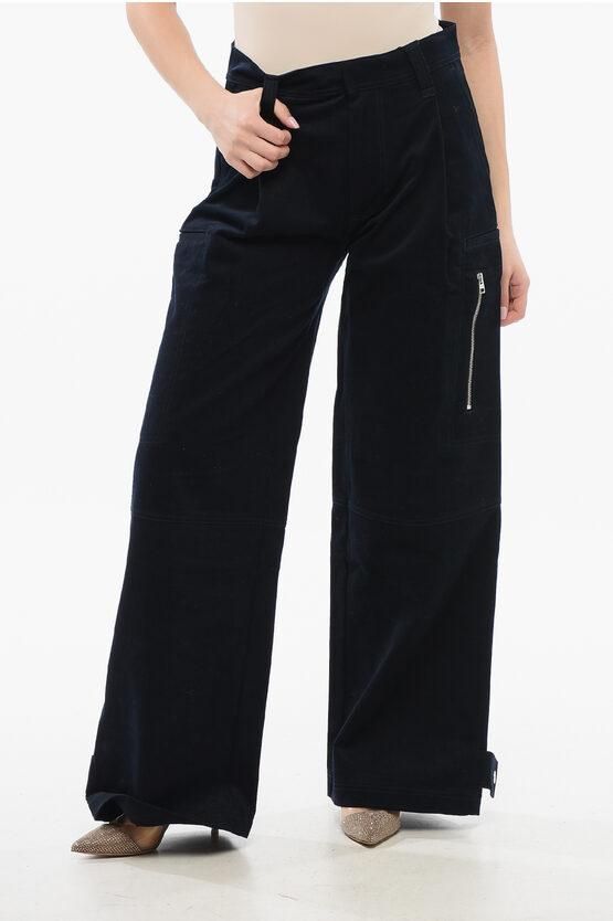 High-Waisted Velour Pleated Pants size S