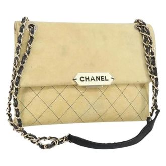 Chanel Sac bandouli&egrave;re en daim Pre-owned - Femme - Pre-owned - Beige - Taille: ONE Size