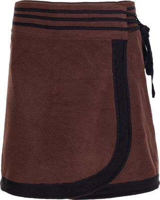 vishes Alternative Bekleidung - Thermorock Warmer Damen Winterrock kurz Wickelrock aus ECO-Fleece braun