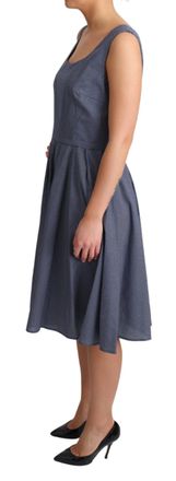 Dolce & Gabbana Womens Blue Polka Cotton A-Line Stretch Dress