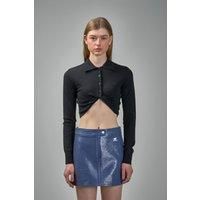 Courr&egrave;ges Twist Light Wool Cropped Polo