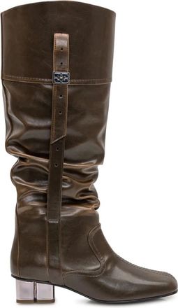 Ganni Femme, Chaussures, Vert, Taille: 36 EU Bottes hautes slouchy