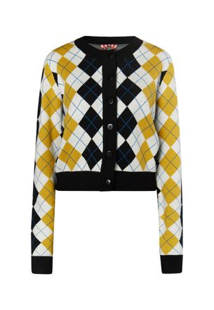 Mymo Strickjacke Damen Schwarz Weiss Mehrfarbig