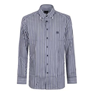 Etro Homme, Chemises, Bleu, Taille: 4XL Chemise Roma &agrave; Logo Boutonn&eacute;e Manches Longues