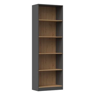 Topeshop Cdf B&uuml;cherregal R80 Farbe: Anthrazit - Eiche Artisan Breite: 80 Zentimeter F&uuml;r Wohnzimmer, B&uuml;ro und Arbeitszimmer Regal f&uuml;r B&uuml;cher und Spielzeug