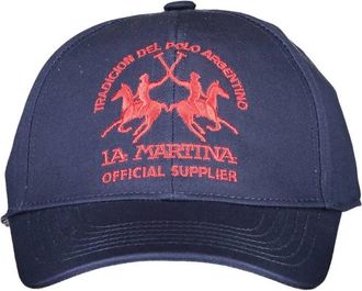 La Martina Blaue Baumwoll Herrenkappe - - Accessories - Herren - Blau - ONE SIZE