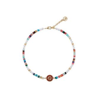 Casablanca Collier de perles en laiton plaqu&eacute; or