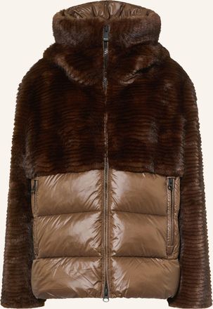 Blauer Kunstfell-Jacke Fanevil Im Materialmix braun