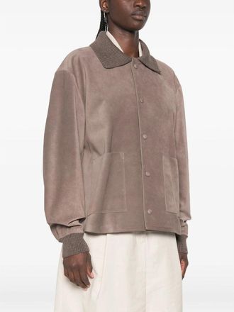 J.W.Anderson Suede Calf Leather Bomber Jacket - Brown