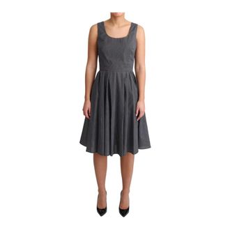 Dolce & Gabbana Robe ALine en Coton Imprim&eacute; - Femme - Robes - Noir - Taille: 38 FR
