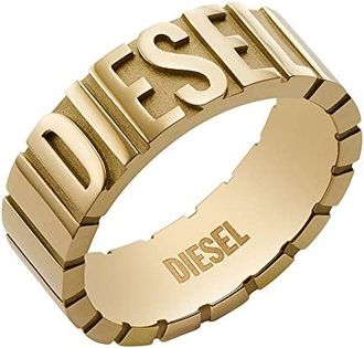 Diesel Bague pour homme en acier inoxydable ton or, DX1439710