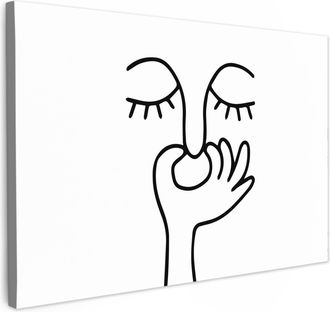 MuchoWow © Wandbilder 60x40 cm Schlafzimmer Home Deko Wohnung Bild Badezimmer WC Toilette Fotoleinwand Wand Bilder Leinwand Wall Decor Strichzeichnungen - Gesi