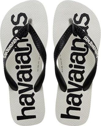 Havaianas Homme Hav. Top Logomania 2 Tongues, Blanc, Noir, Blanc, 5.5/6 UK