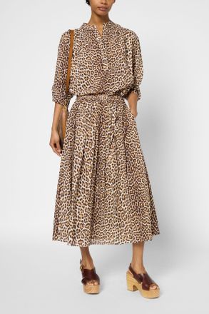 Gerard Darel Jupe l&eacute;opard en voile de coton - VALY - Marron