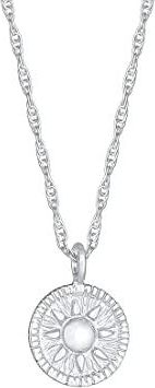 Elli Collier pour femme avec cordon et pendentif rond en argent sterling 925 vintage tendance