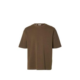 Selected T-shirt uni en coton m&eacute;lang&eacute;