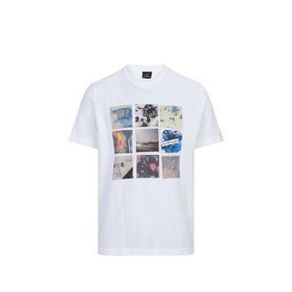 Paul Smith Tee-shirt droit col rond imprim&eacute; en coton