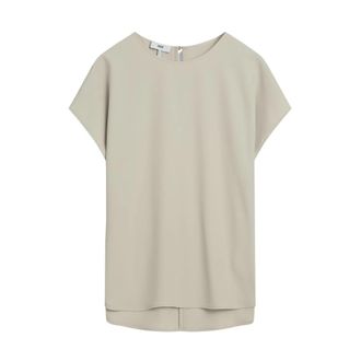 Cinque Flowy Short-Sleeve Blouse - - Tops - Damen - Beige - M