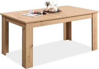 Homestyle4u Ausziehbarer Holztisch 120&times;80 cm Eiche, Esszimmer- & K&uuml;chentisch modern auf 160 cm verl&auml;ngerbar - f&uuml;r bis zu 6 Personen 3167
