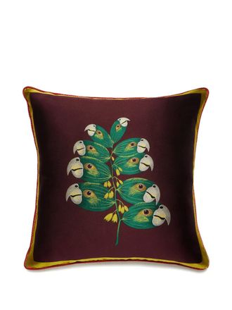 La DoubleJ x Beto Val coussin &agrave; imprim&eacute; Fantastic Creatures Parrotstem (50 cm x 50 cm) - Rouge