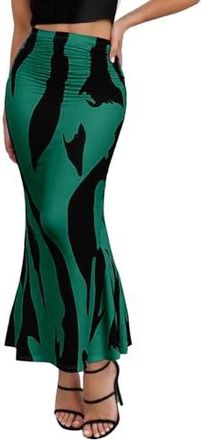 Generic Jupe Crayon Femme Grossesse Longues Portefeuille Elastique Wax 1 Fushia Basse Imprimée Habillées Medievale Ciel Patchwork Printemps Bermuda Cintrée Ta