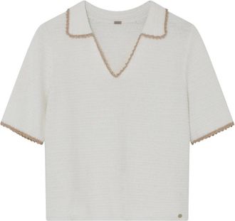 Gustav Femme, Pulls, Blanc, Taille: 40 FR Squared Structure Polo Knit