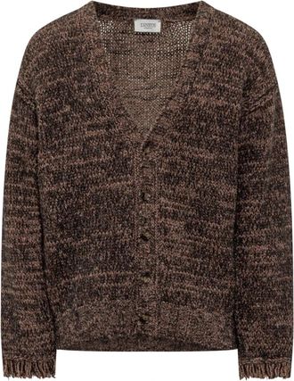 Laneus Homme, Pulls, Brun, Taille: L Cardigan en maille m&eacute;lang&eacute;e
