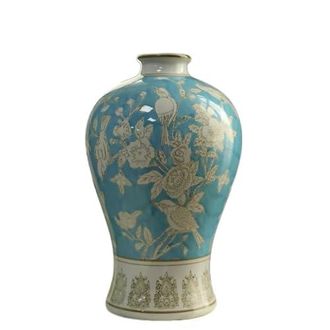 Generic Vase Chinois Jaune Fait Main12.7 in Chinois Vase Jingdezhen D&eacute;corative Bouteille De Pruneaux De R&ecirc;ve (Color : Green)