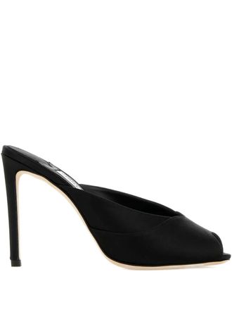 Jimmy Choo London Brigitte satin heeled mules - Schwarz