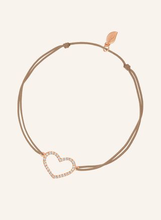 Leaf Freundschaftsarmband Heart Aus 18 Karat Ros&eacute;gold Mit Diamanten beige