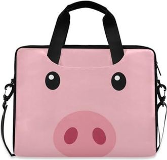 Alaza Sac pour ordinateur portable de 40,6 &agrave; 15,6 pouces - Motif visage dours bleu - Pour homme et femme - Pour &eacute;tudiants, travail, voyage, Pig A25935, Tail