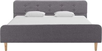 vidaXL Bettgestell Hellgrau Stoff 140x200 cm Vidaxl