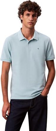Calvin Klein Polo Manches Courtes Homme Monogram Pique en Coton, Bleu (Stratosphere), XXL