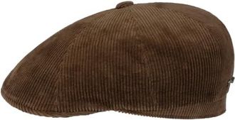 Stetson Casquette 8 Panel Carson Cord Homme - Made in The EU Gavroche avec Visiere Automne-Hiver Automne Hiver - L (58-59 cm) Marron Fonce