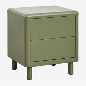 Sklum Sklum - 2er-Pack Michigan-Nachttische aus Stahl Tiefes Gr&uuml;n Olive