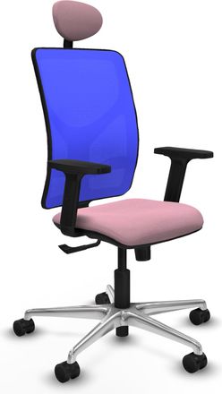 Piqueras y Crespo Stuhl mit Lendenwirbelst&uuml;tze, mit 2D-Armlehnen und festem Kopfteil, ausgestattet mit Sincro 3 Positionen und Schneideschaum, mit Rollen von 65 mm, Nyl