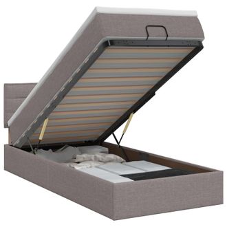 vidaXL Letto Ottomano Con Materasso Tortora 100 X 200 Cm Tessuto Vidaxl