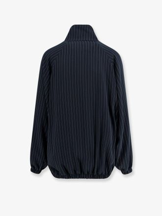 Frankie Shop Womens Jacket Baxter Pinstripe Blue Recycled Polyester