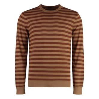Malo Gestreifter Cashmere Pullover - - Knitwear - Herren - Braun - XL
