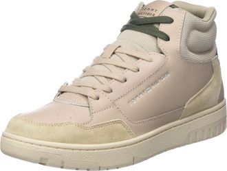 Tommy Hilfiger Herren Cupsole Sneaker Basket Core Midcut Schuhe, Beige (Cashmere Creme), 40