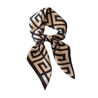 Alexis Leroy Foulard Femme Simili-Soie 70x70cm Carr&eacute; Multifonction Col/T&ecirc;te/Sac R&eacute;tro 2 (Noir)