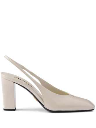 Prada escarpins en cuir à bride arrière 85 mm - Tons neutres