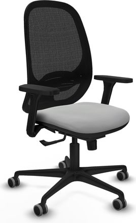 Piqueras y Crespo Drehstuhl mit 3D-Armen, h&ouml;henverstellbare Lendenwirbelst&uuml;tze, ausgestattet mit 3 Positionen und Schneideschaum, Schwarz/Hellgrau