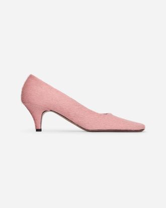 Arket Lederpumps Mit Ponyhaareffekt -Rosa