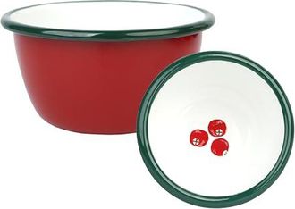 Talking Tables Enamelware Kleine Dip-Schüssel, 10 cm, Cranberry-Soßenschüssel für Weihnachtsvorbereitung, Gewürze, Grillen, Dips oder Party, Snack, Joghurt, Metall-E