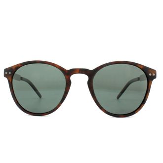 Polaroid Runde Unisex Matt Havanna Gr&uuml;n Polarisierte Sonnenbrille