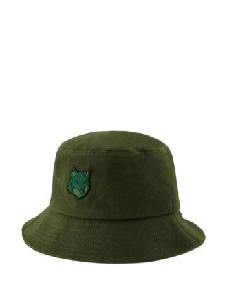 Maison Kitsun&eacute; bob &agrave; patch logo - Vert